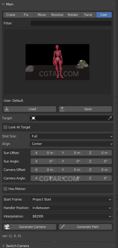 Blender摄像机动画插件 Camera Preset Generator V1 1 0 Cgtar Cg艺站