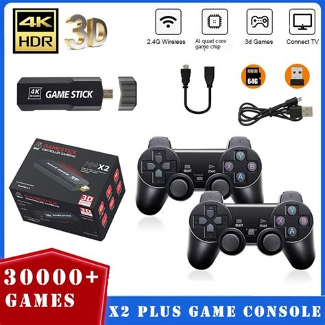 New X2 Plus Gd10 4k Retro Video Game Console 3d Hd Pro Mini Wireless Game Stick 64g Built In