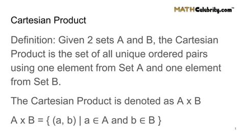 How To Find A Cartesian Product Pptx