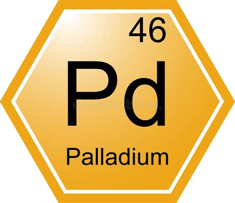 The Symbol Of The Chemical Element Pd Is Palladium Stock Vector Illustration Of Design