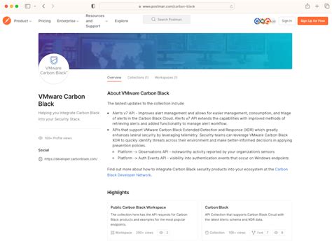 Announcing The Postman Workspace Carbon Black Developer Network
