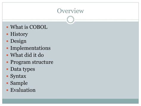 Ppt Cobol Powerpoint Presentation Free Download Id1907890
