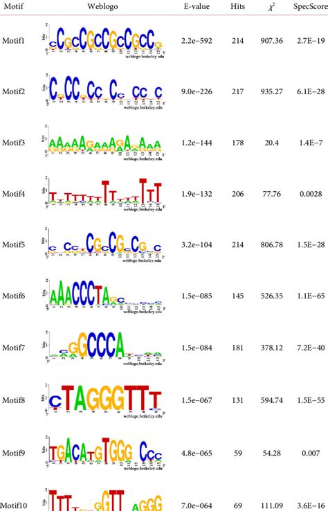 Identified Motifs In The 5 Flanking Region Of Ribosomal Protein Genes