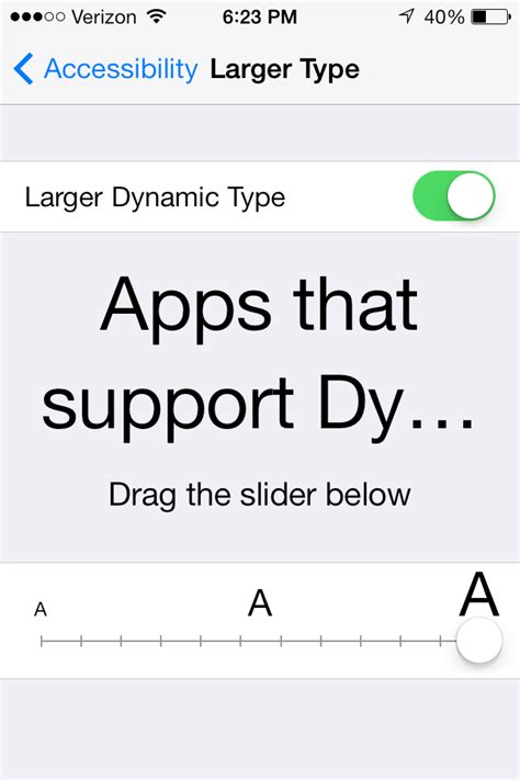 Assistive Technology New In IOS System Wide Large Type