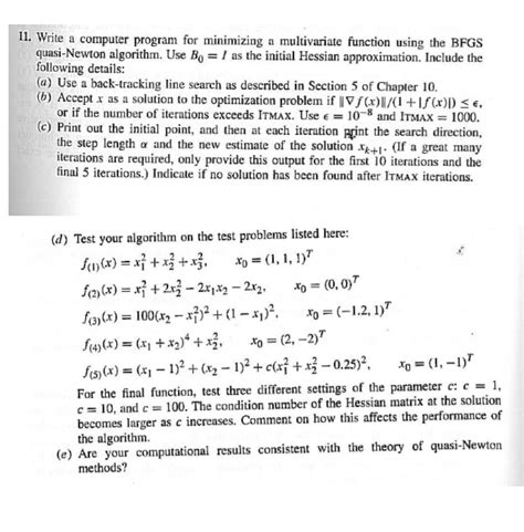 11 Write A Computer Program For Minimizing A