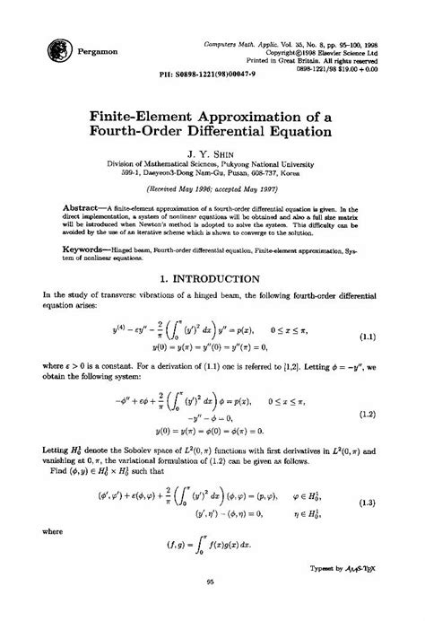 pdf finite element approximation of a fourth order differential