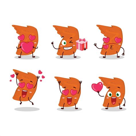 Chicken Wings Cartoon Character With Love Cute Emoticon 29280882 Vector