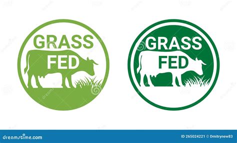 Grass Fed Label For Beef Meat Stock Vector Illustration Of Fresh