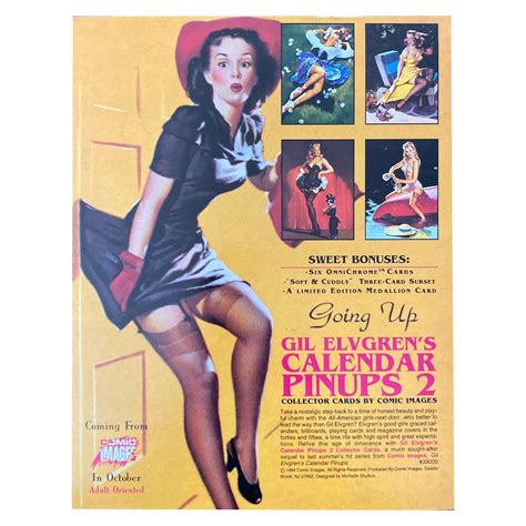 Gil Elvgrens Calendar Pinups 2 Vintage Dealer Sell Sheet 85 X 11