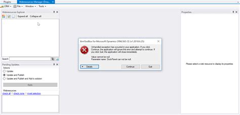 Exception When I Try To View Settings Issue MscrmTools MsCrmTools WebResourcesManager
