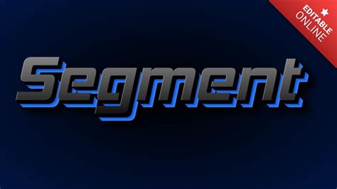 Segment Blue Light 3d Text Effect Generator