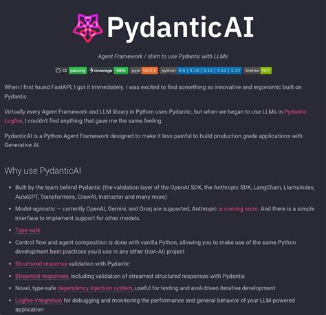 Elvis S On Linkedin Pydanticai A New Python Based Agent Framework To Build Production Grade