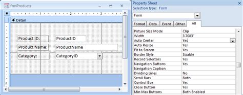 Ms Access 2007 Center A Form In The Application Screen