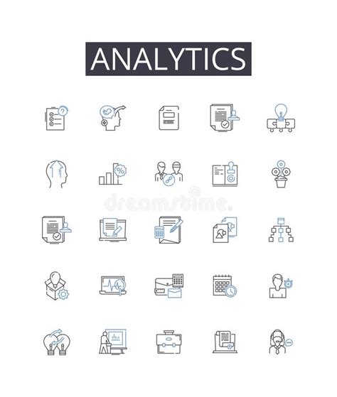 Analytics Line Icons Collection Data Mining Information Retrieval Business Intelligence