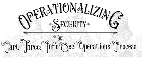 Operationalizing Security Part 3 The Infosec Operations Process