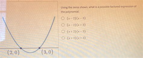 Solved Using The Zeros Shown What Is A Possible Factored Expression