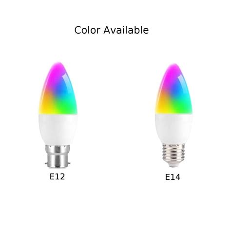 밝기 조절 가능 스마트 Led 전구 양초 전구 Rgb 밝기 조절 가능 앱 음성 제어 램프 5w 와이파이 빌딩 자동화 시스템