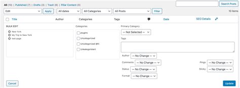 Bulk Editing Options In The Rank Math SEO Plugin