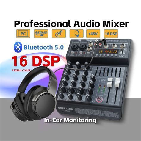 Mixer Audio Professional Mixer 4 Channels MX04BT Mixer Effect EQ 16DSP Signal USB Bluetooth MP3