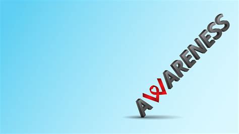 파란색 그라데이션 배경에 텍스트 공간이 있는 인식 포스터입니다 인식 레터링 하트 모양의 리본 타이포그래피 배너 사회적 이슈에 관심을 끌기 위한 디자인 벡터 일루스트레이온