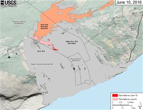 Hawaii Lava Flow Map 2016 Hawaii Volcanoes Of The Big Island