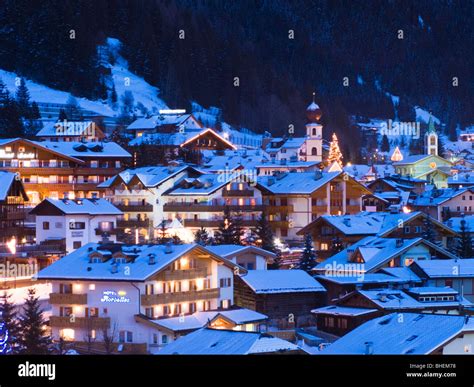 Canazei Val Di Fassa Dolomites Italy Ski Resort On Sella Ronda Ski