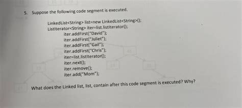 Solved 5 Suppose The Following Code Segment Is Executed