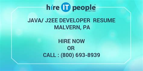 Java J2EE Developer Resume Malvern PA Hire IT People We Get IT Done