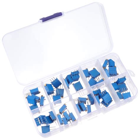 50 Pcs Adjustable Potentiometer Resistor Breadboard Trim Potentiometer