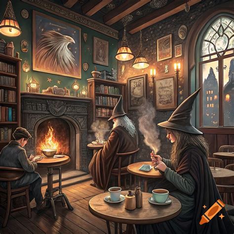 Mystical Harry Potter Themed Coffee Shop With Wizards And Witches On