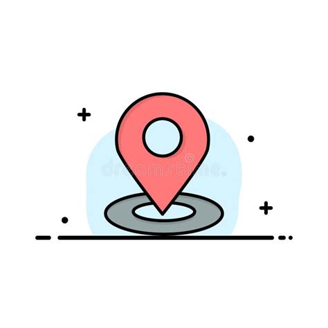 Browse Map Navigation Location Business Flat Line Filled Icon Vector