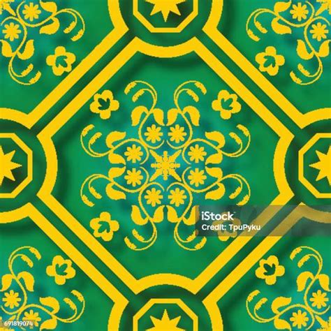 꽃 3d 종이 컷 스타일 완벽 한 패턴 배경 초대 카드 장식에 대 한 벡터 일러스트 레이 션 다마스크 천에 대한 스톡 벡터 아트 및 기타 이미지 Istock