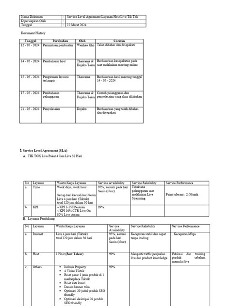 Contoh Sla Service Level Agreement Pdf