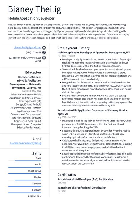 Top 16 Mobile Application Developer Resume Objective Examples