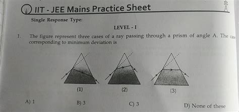 1IT JEE Mains Practice Sheet Single Response Type LEVEL I 1 The Fi