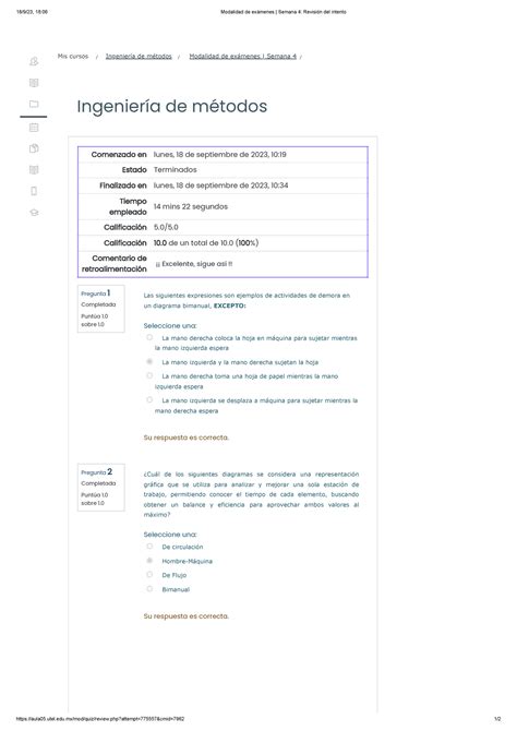 Modalidad De Exámenes Semana 4 Revisión Del Intento Studocu