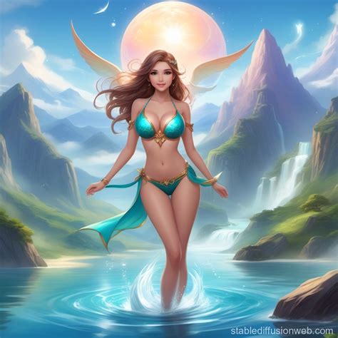 Girl With Hourglass Figure In Mythical World Stable Diffusion Online