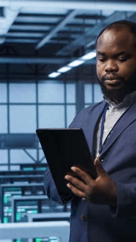 Vertical Video Software Engineer Data Center Stock Footage Video 100