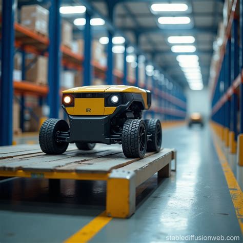 Agv With Monted Robot On Vertical Axis Stable Diffusion Online