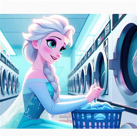 Elsa Doing Her Load Of Laundry By Floodunversed On Deviantart