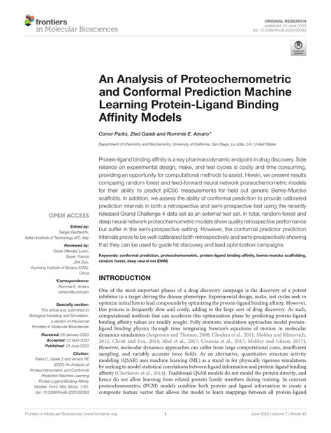 Pdf An Analysis Of Proteochemometric And Conformal Prediction Machine Learning Protein Ligand