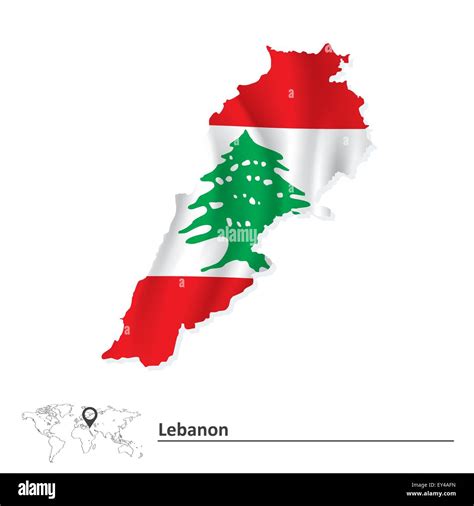 Map Of Lebanon With Flag Vector Illustration Stock Vector Image And Art