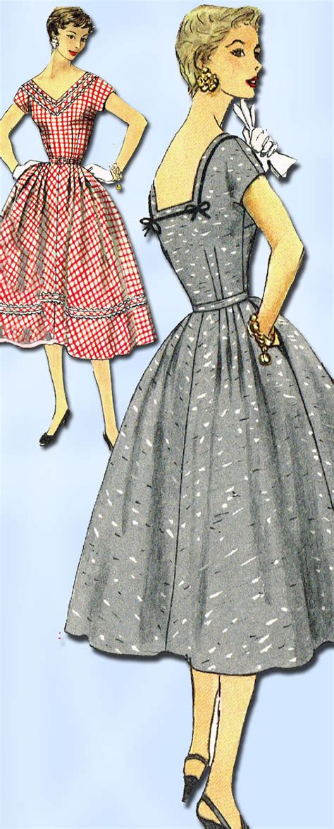 1950s Original Vintage Simplicity Pattern 1079 Misses Cocktail Dress Vintage4me2