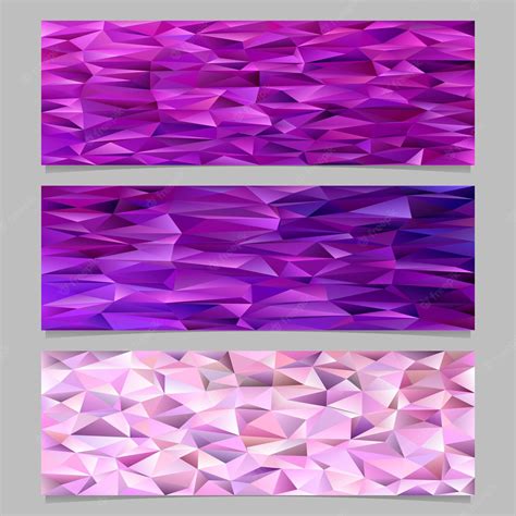 Free Vector Abstract Triangular Polygon Pattern Mosaic Banner Template Background Set Trendy