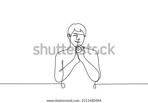 Man Smiling Clapping Hands One Line เวกเตอรสตอก ปลอดคาลขสทธ Shutterstock