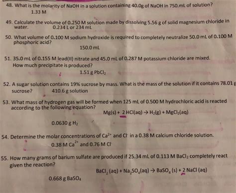 Solved 48 What Is The Molarity Of NaOH In A Solution Chegg Com