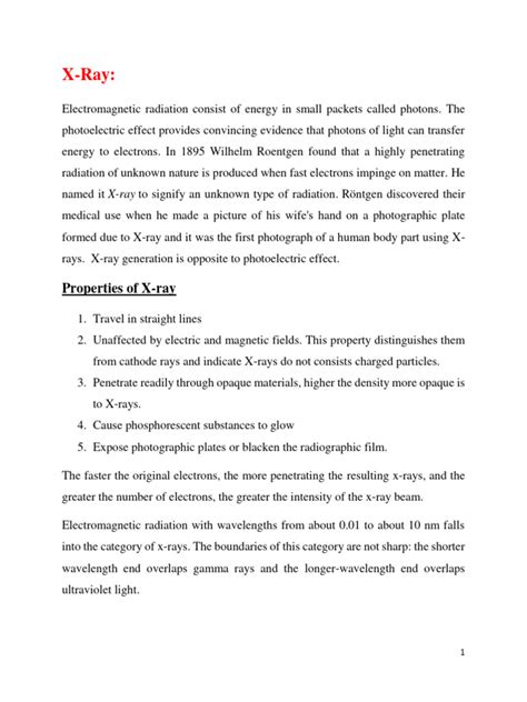 X Ray 1 Pdf X Ray Electron