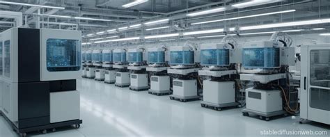 Semiconductor Factory Machines And Robots In Motion Stable Diffusion Online Semiconductor Factory Machines And Robots In Motion Stable Diffusion Online