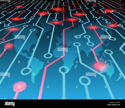 World Map Cyber Attack By Hacker Concept Background Vector Illustration Eps10 Stock Vector