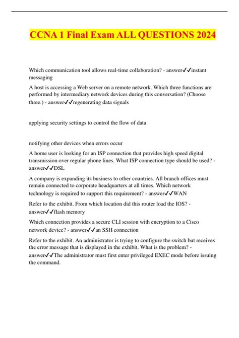 Ccna 1 Final Exam All Questions 2024 Ccna 1 Stuvia Us